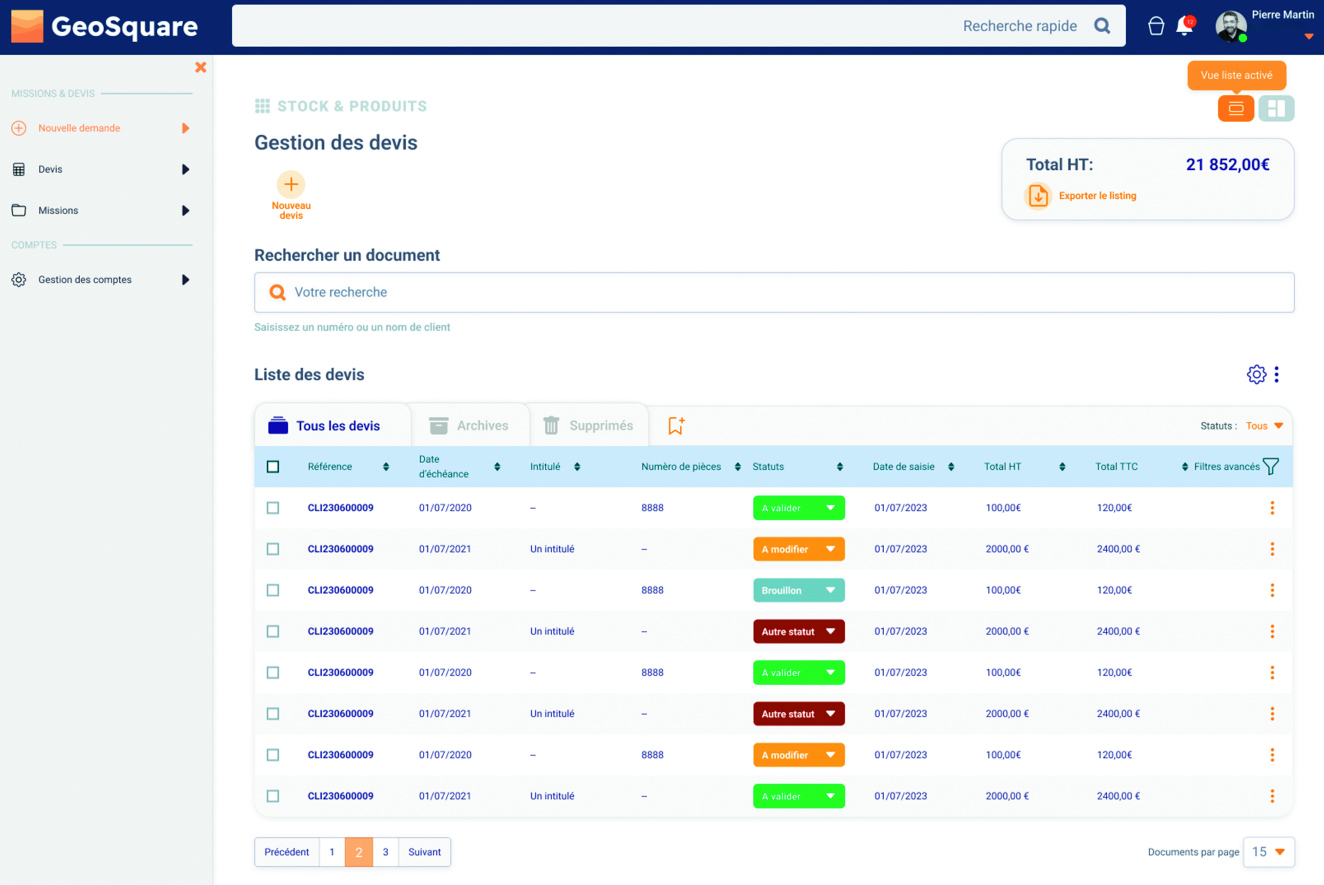 Produits & Matériels - GeoSquare ERP, bureau d'études au coeur de l'innovation numérique